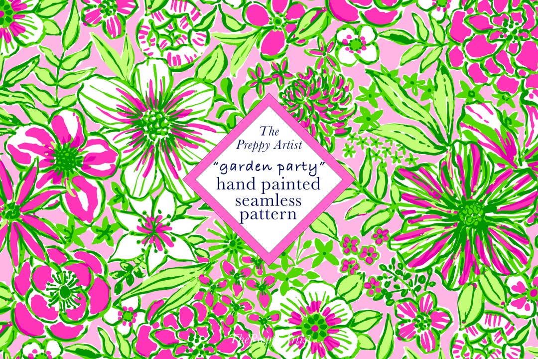 Instant Download Preppy Floral Pattern, Preppy Seamless Floral Print ...