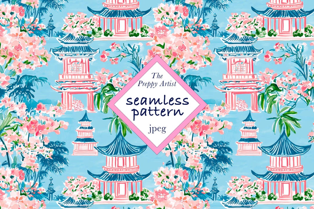 INSTANT DOWNLOAD Chinoiserie Pattern, Seamless Chinoiserie Design ...