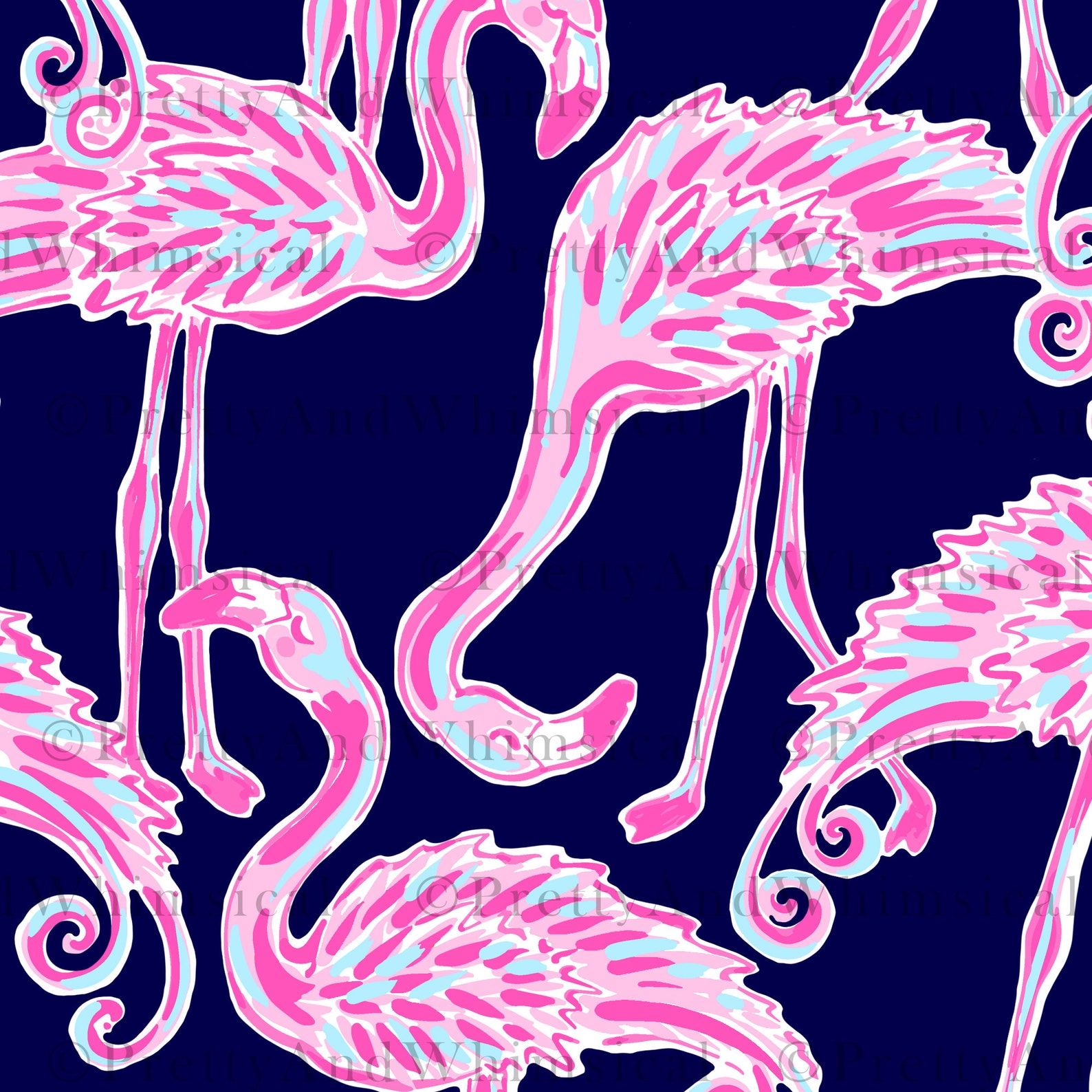 SOFORTIGER DOWNLOAD Preppy Flamingo Oberflächenmuster, Flamingo Jpeg ...