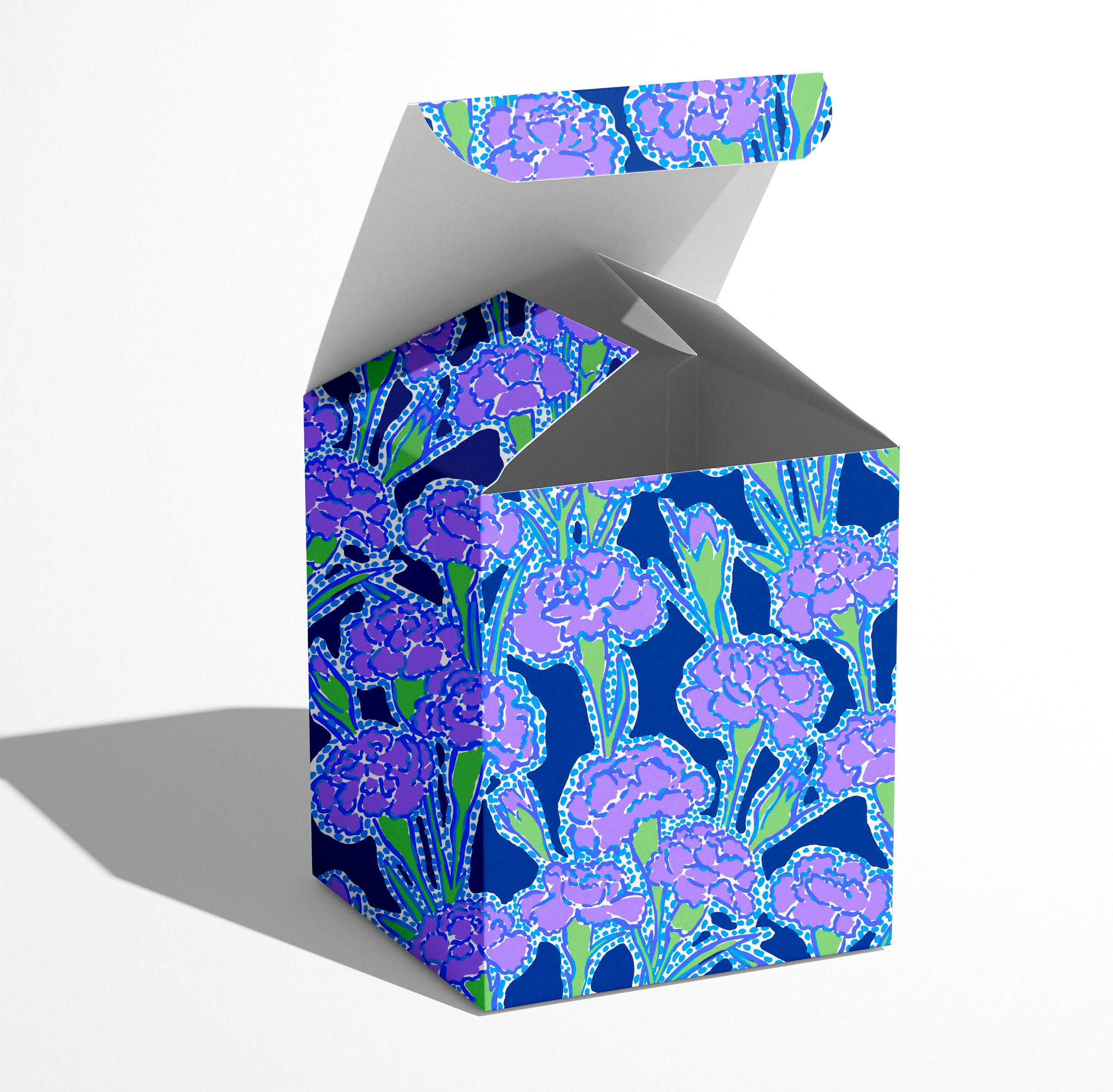 Instant Download Preppy Purple and Blue Floral Digital Pattern ...