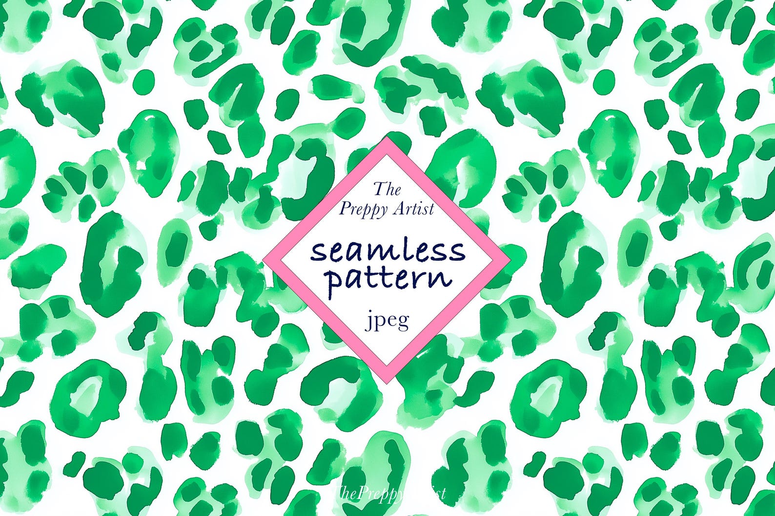 Preppy Leopard Print Pattern, Seamless Leopard Print Design, Green and ...