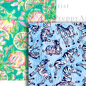 INSTANT DOWNLOAD Preppy Patterns, Preppy Digital Paper, Colorful Floral ...