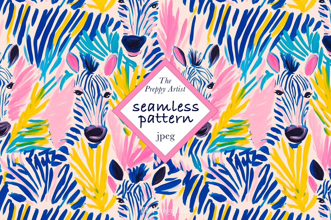 Preppy Zebra Print Pattern, Seamless Abstract Animal Print Design ...