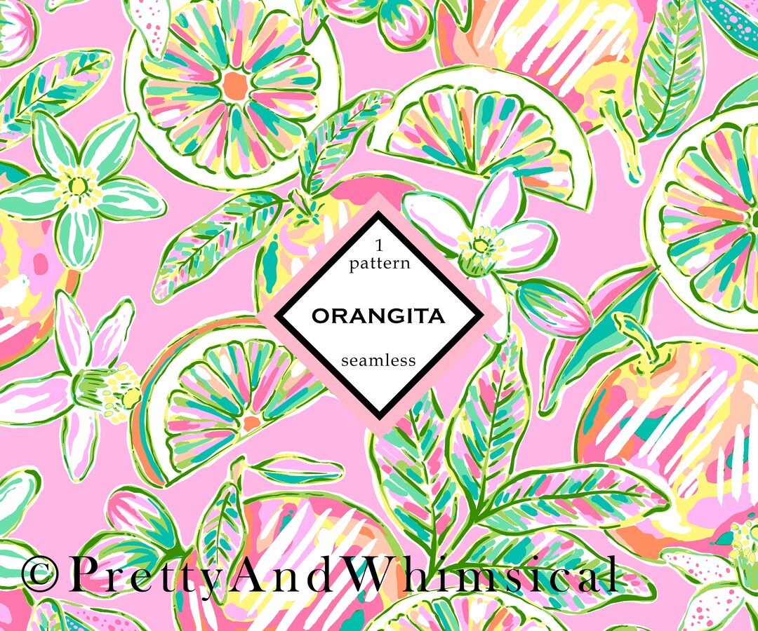 INSTANT DOWNLOAD Preppy Citrus Fruit Pattern, Seamless Oranges Design ...
