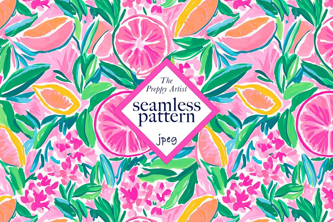 Seamless Preppy Fruit Pattern, Summer Fruit Pattern, Colourful Pink ...