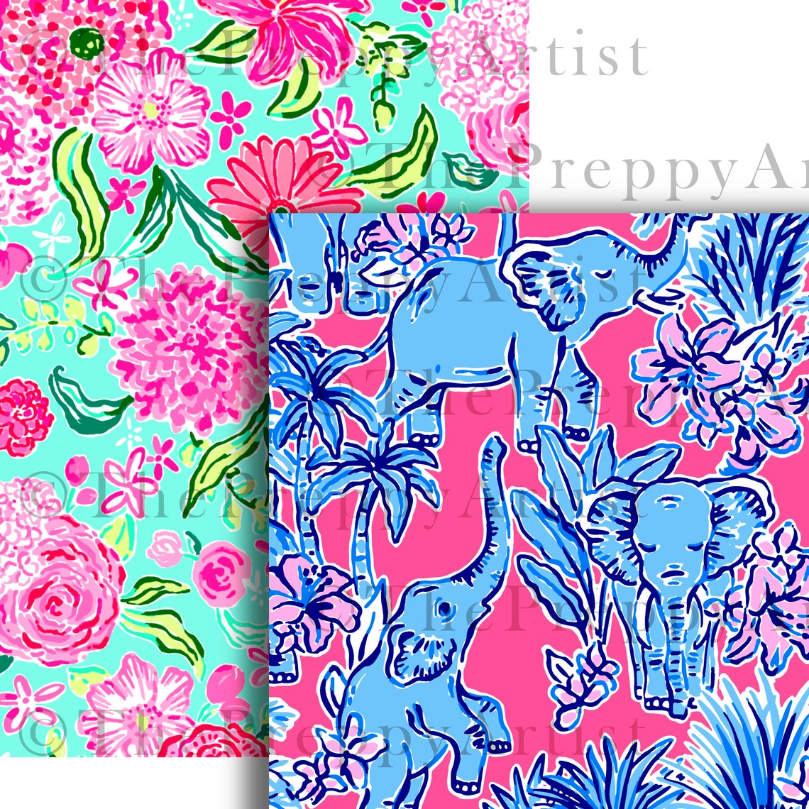 INSTANT DOWNLOAD Preppy Patterns Preppy Digital Paper - Etsy