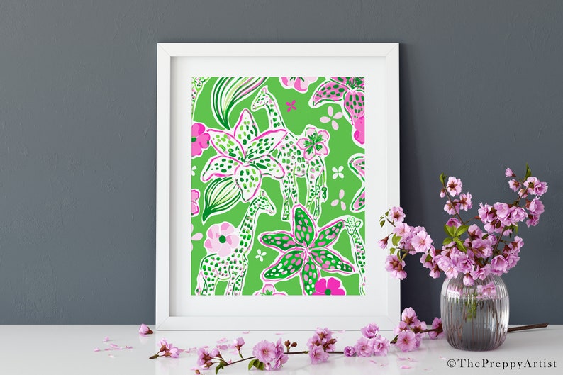 INSTANT DOWNLOAD Preppy Printable Floral Background Floral - Etsy