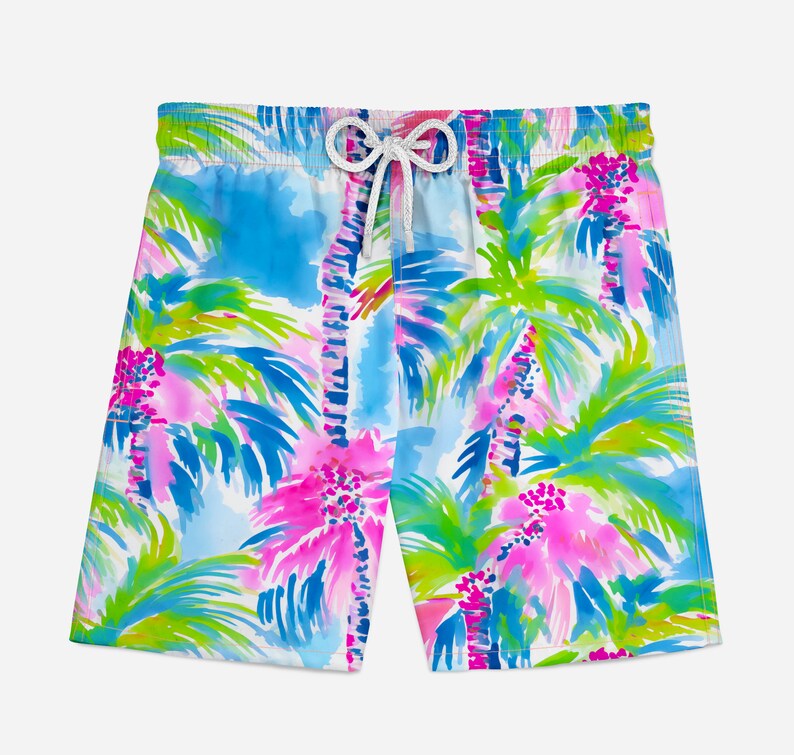 INSTANT DOWNLOAD Preppy Tropical Palm Tree Pattern, Seamless Fronds ...