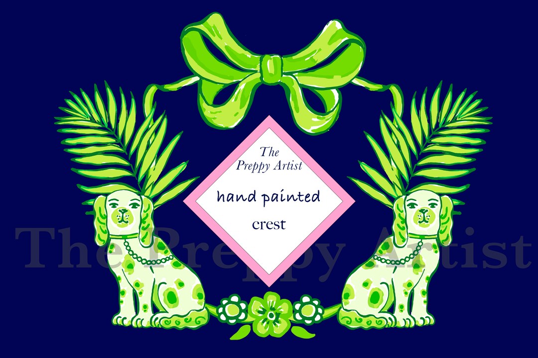 INSTANT DOWNLOAD Preppy Staffordshire Dogs Crest Clipart, Logo, Preppy ...