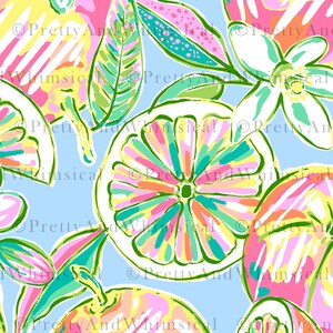 INSTANT DOWNLOAD Preppy Citrus Fruit Pattern, Seamless Oranges Design ...