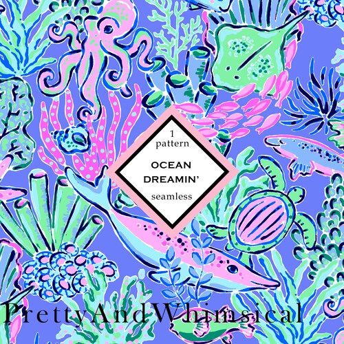 INSTANT DOWNLOAD Preppy Seashell Pattern Seamless Shell - Etsy