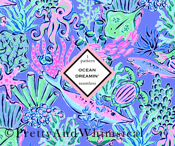 INSTANT DOWNLOAD Preppy Ocean Pattern Seamless Nautical | Etsy