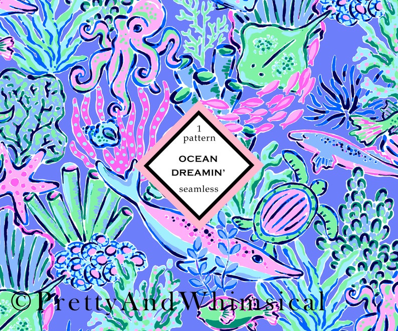 INSTANT DOWNLOAD Preppy Ocean Pattern Seamless Nautical | Etsy