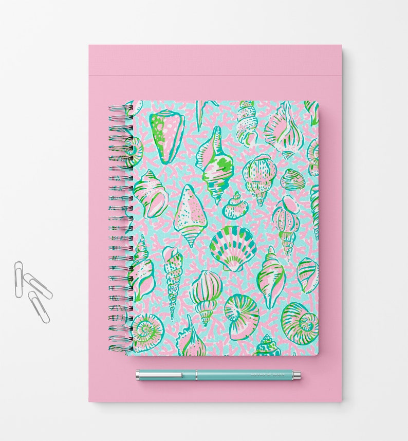 Preppy Pink and Blue Seashell Pattern, Seamless Shell Print, Cute ...