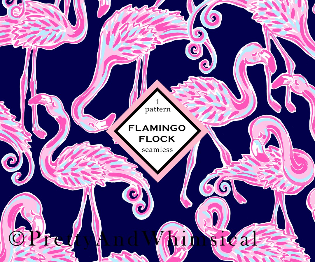 INSTANT DOWNLOAD Preppy Flamingo Surface Pattern Design, Flamingo Jpeg ...