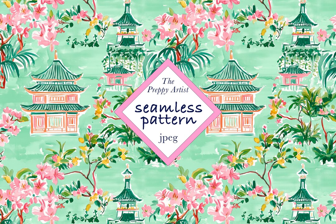 INSTANT DOWNLOAD Chinoiserie Pattern, Seamless Chinoiserie Design ...