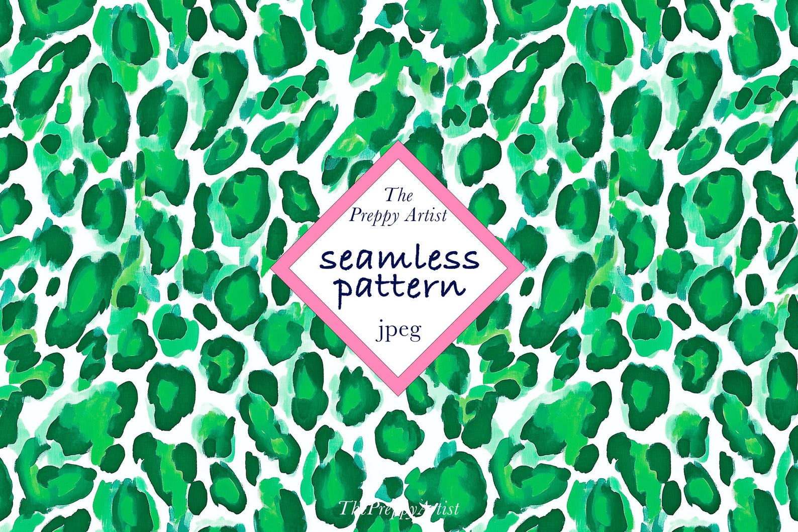 Preppy Leopard Print Pattern, Seamless Leopard Print Design, Green and ...