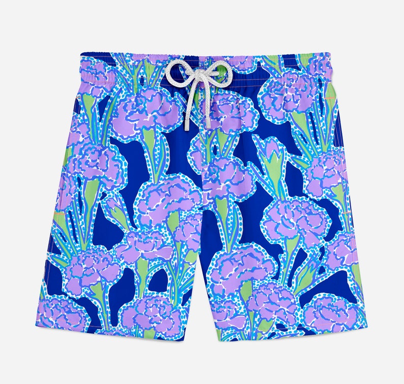 Instant Download Preppy Purple and Blue Floral Digital Pattern ...