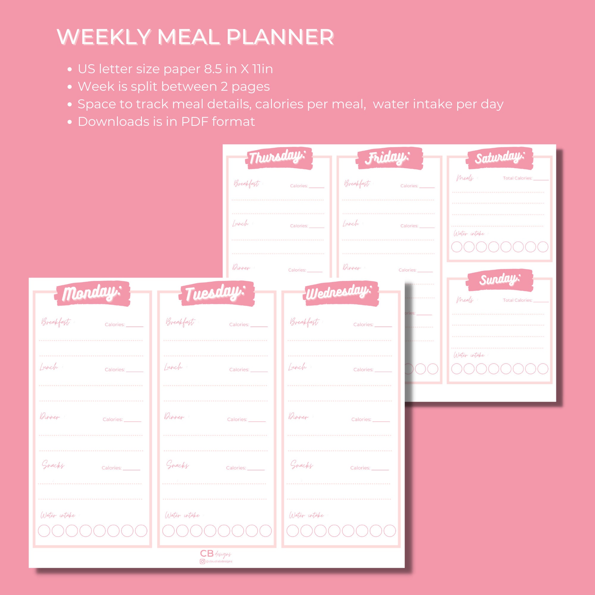Instant Download, Meal Prep, Meal Planner, Grocery List, Shopping List ...