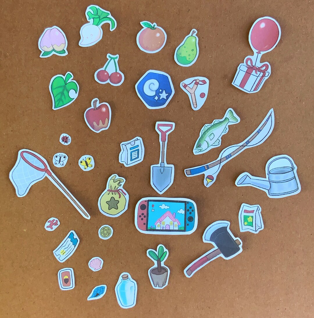 Animal Crossing Items Paper Journal Sticker Set 31 Pieces - Etsy