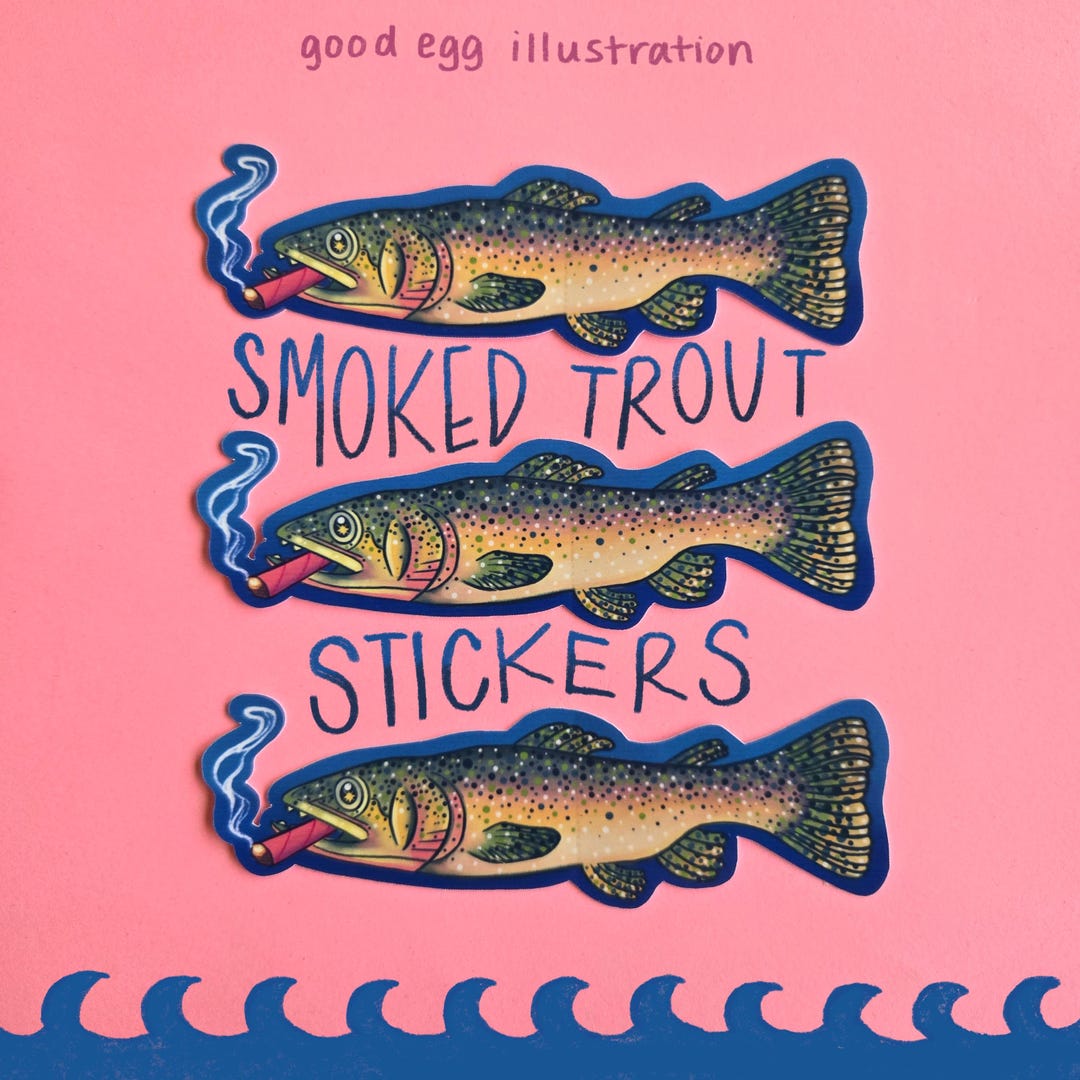 Smoked Trout Glossy Vinyl Die Cut Stickers - Etsy
