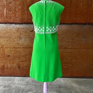 Vintage Apple Green Beaded Mod Dress, Sleeveless Sheath, B36 - Etsy