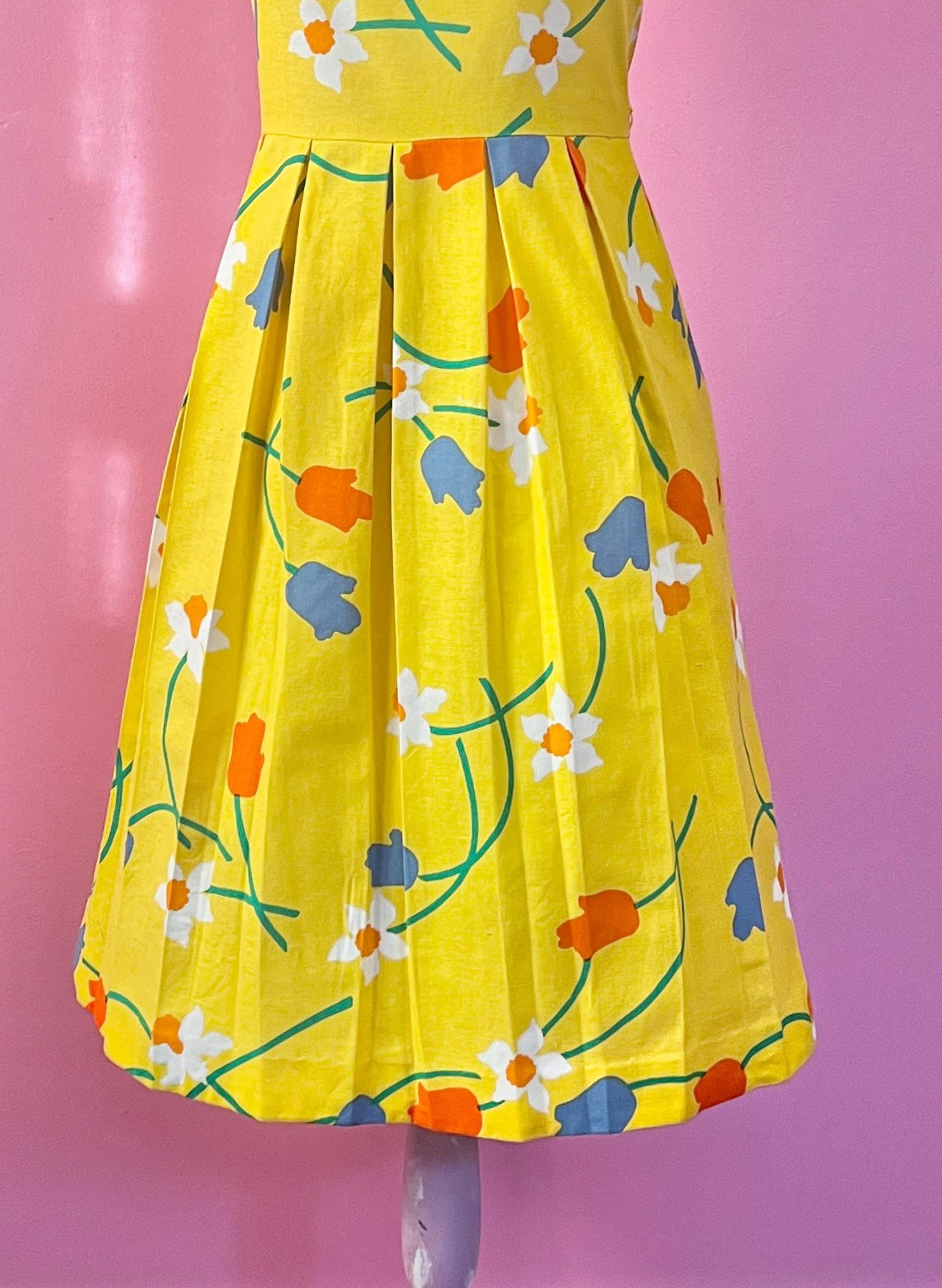 Vintage 60s-70s Mod Hawaiian Malia Sundress//sunshine Yellow Mod Tulips ...