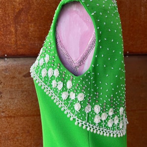 Vintage Apple Green Beaded Mod Dress, Sleeveless Sheath, B36 - Etsy