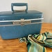 Vintage Train Case//1960s Blue Cosmetic Travel Makeup Bag //samsonite ...