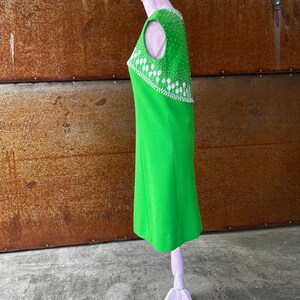 Vintage Apple Green Beaded Mod Dress, Sleeveless Sheath, B36 - Etsy