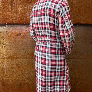 Vintage 1950s-60s Mens Plaid Flannel Robe//old Man Grandpa Shawl Collar ...
