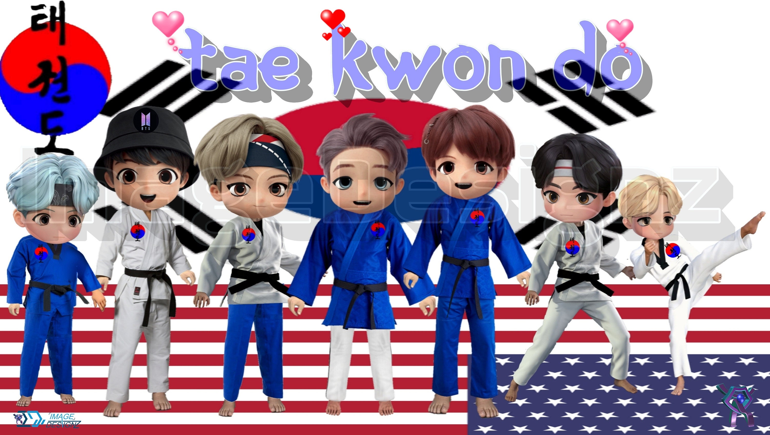 BTS Tinytan 3D Kpop Digital Download Digital Art Bundle Printable Cute BTS Bangtan Boys JPG Army ...