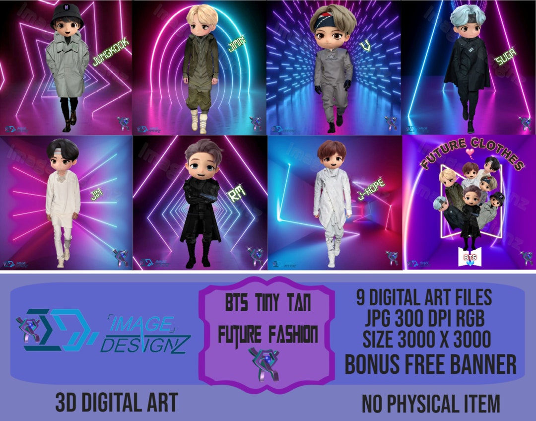 BTS Tiny Tan 3D Kpop Digital Download Digital Art Bundle Printable Cute ...