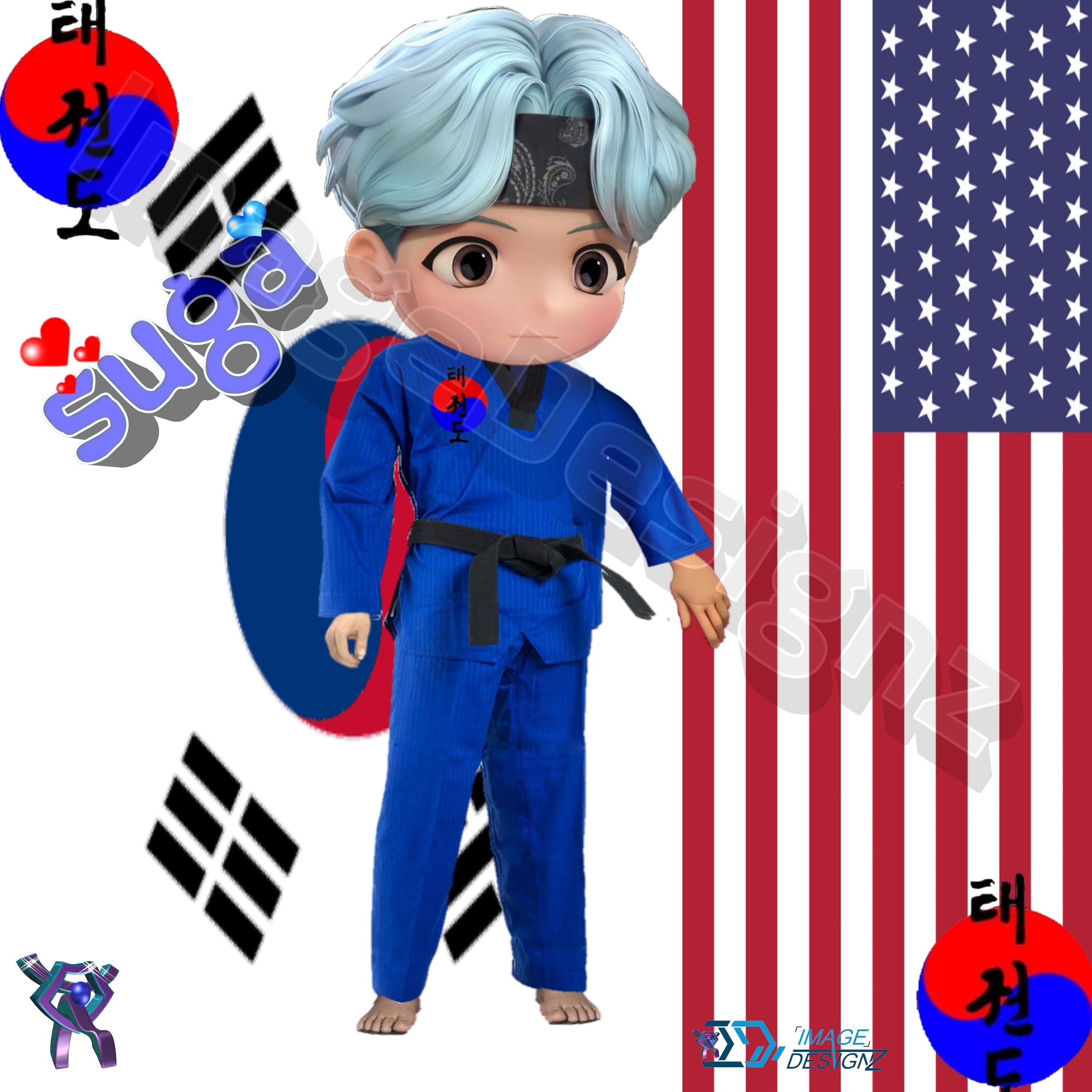 BTS Tinytan 3D Kpop Digital Download Digital Art Bundle Printable Cute BTS Bangtan Boys JPG Army ...