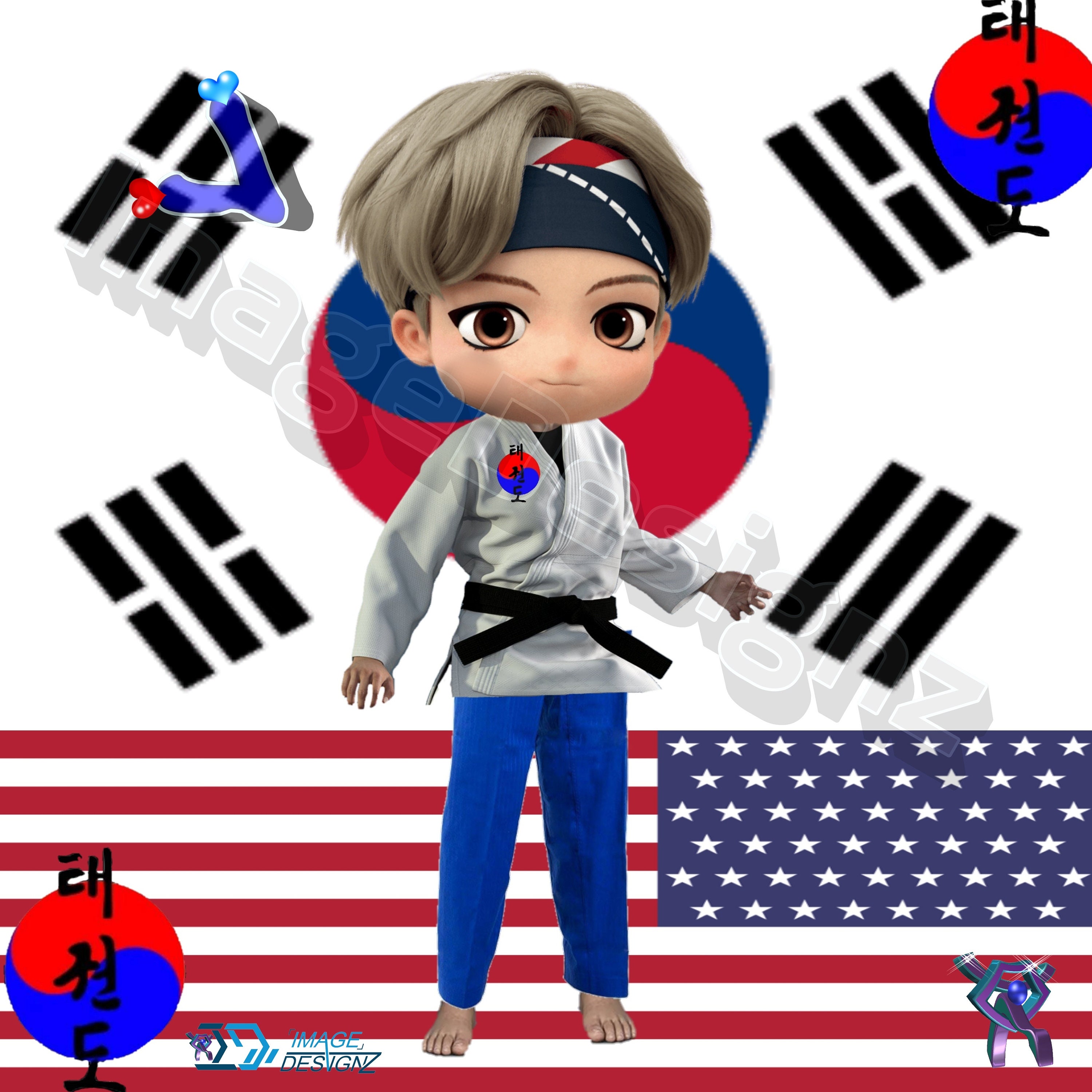 BTS Tinytan 3D Kpop Digital Download Digital Art Bundle Printable Cute ...