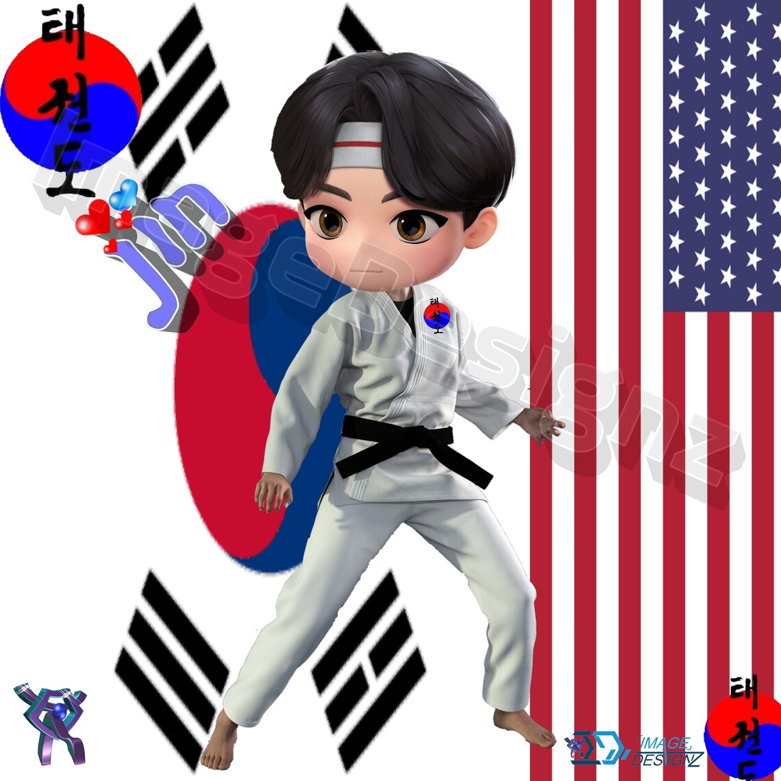 BTS Tinytan 3D Kpop Digital Download Digital Art Bundle Printable Cute ...