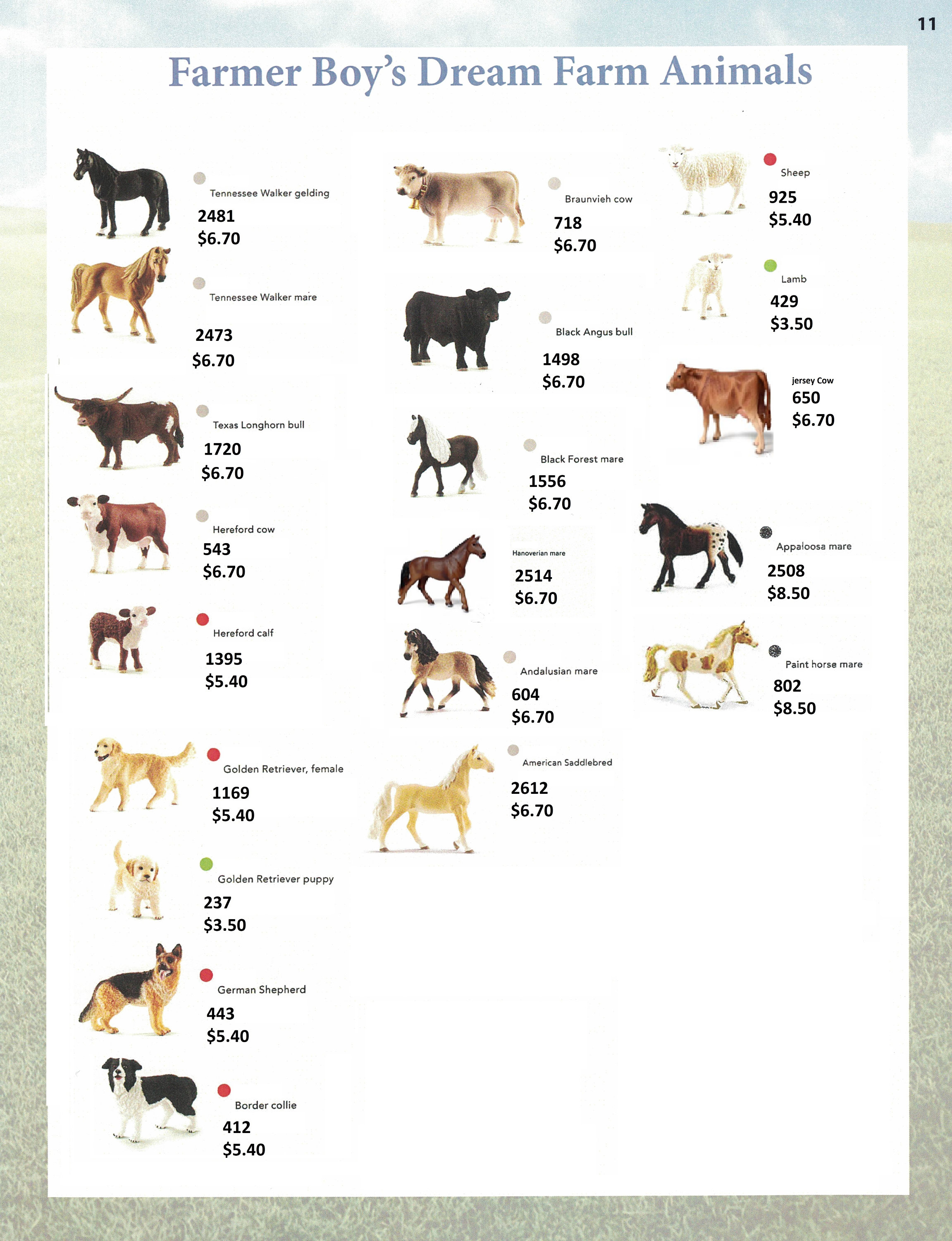 FARM ANIMAL List. Accessory Animals to Add to the Amish Farm, Ranch ...