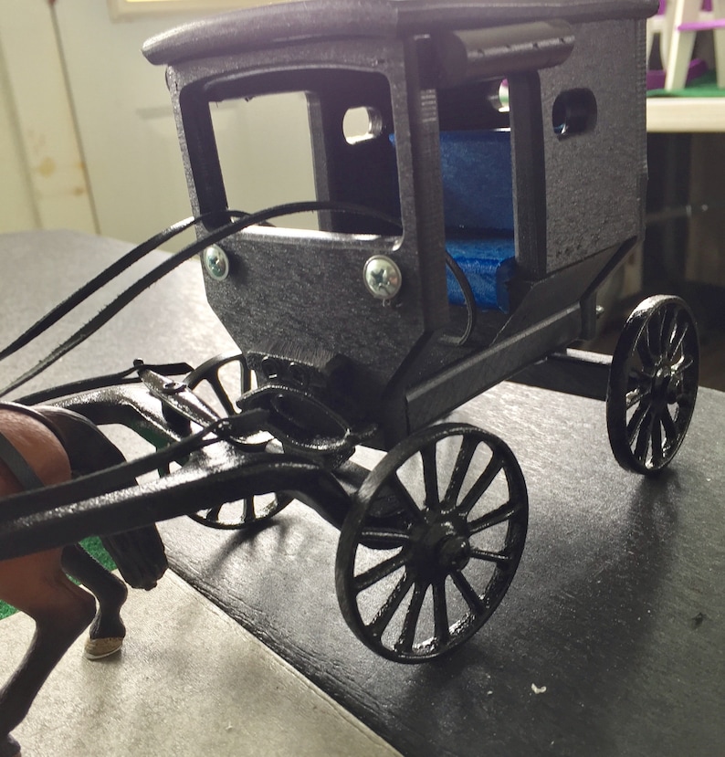 Amish BUGGY and Hanoverian Horse W/leather Harness and Lines ...
