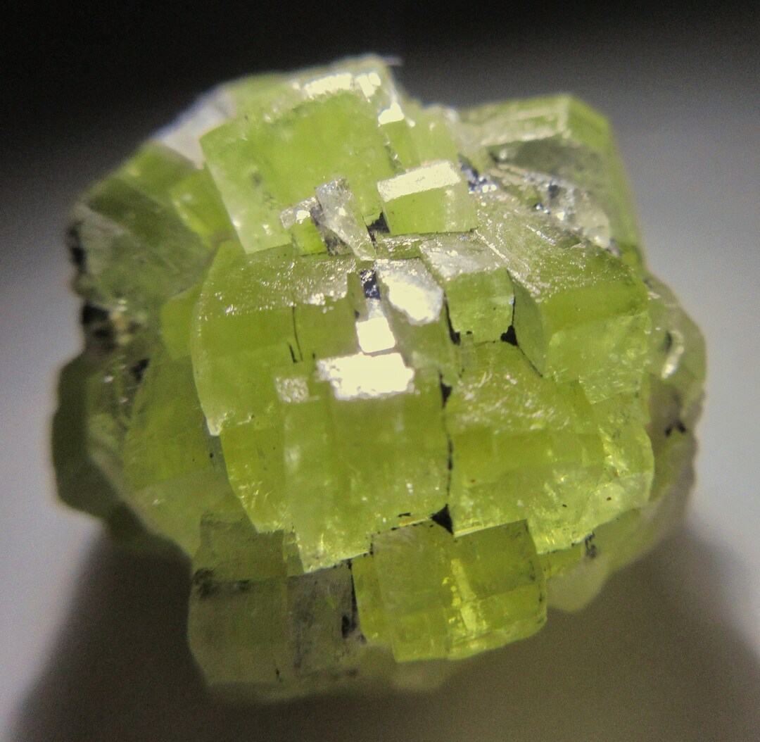 Merelani Lemon Prehnite Crystal Cluster in Graphite Specimen. 33.2 ...