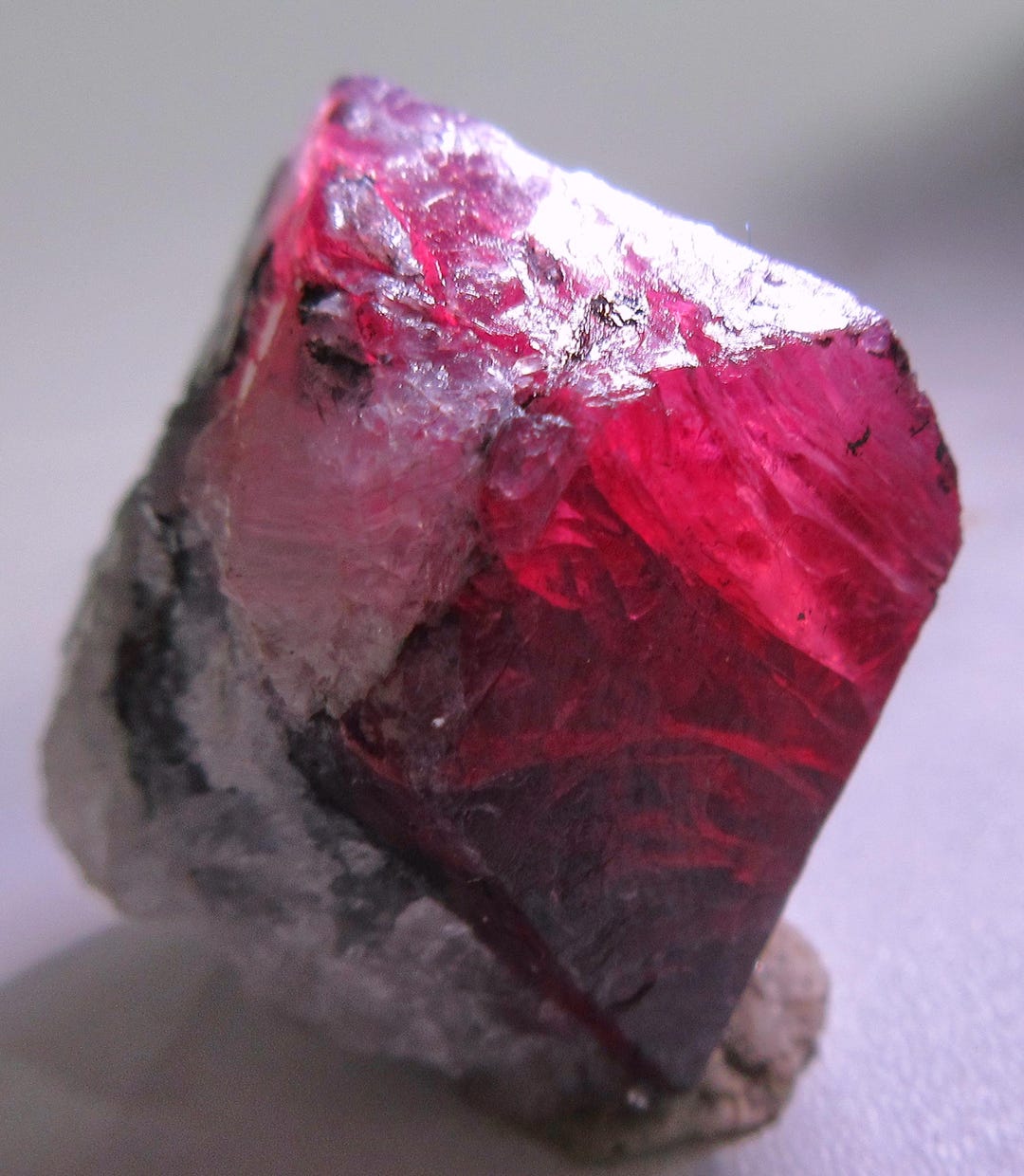 Big Red Spinel Crystal With Calcite From Tanzania ... Spinel Crystal ...