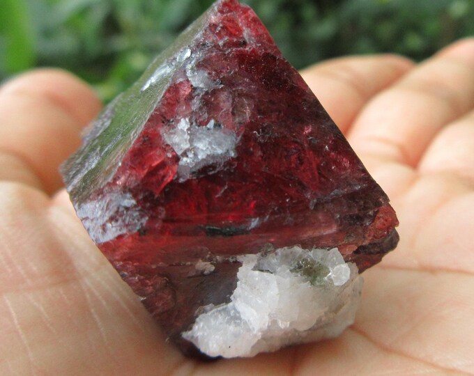 Big Red Spinel Crystal With Calcite From Tanzania ... Spinel Crystal ...