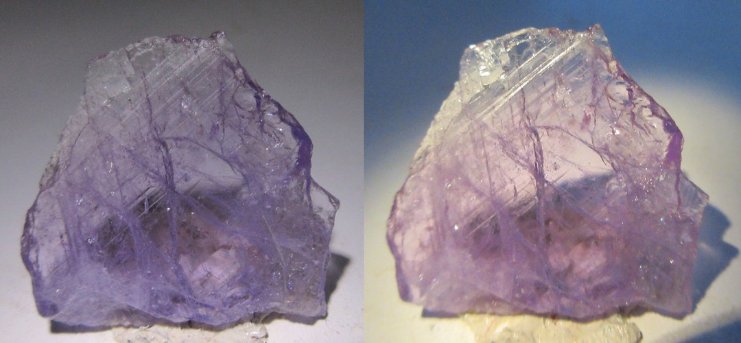 Purple / Pink Color Shift Axinite Crystal With Graphite . - Etsy