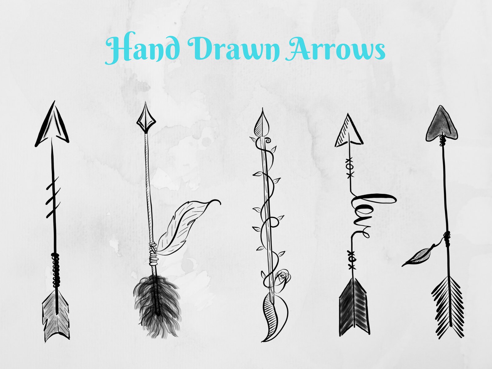 Hand Drawn Design Elements, Hand Drawn Arrows, Arrows Clipart, Boho ...