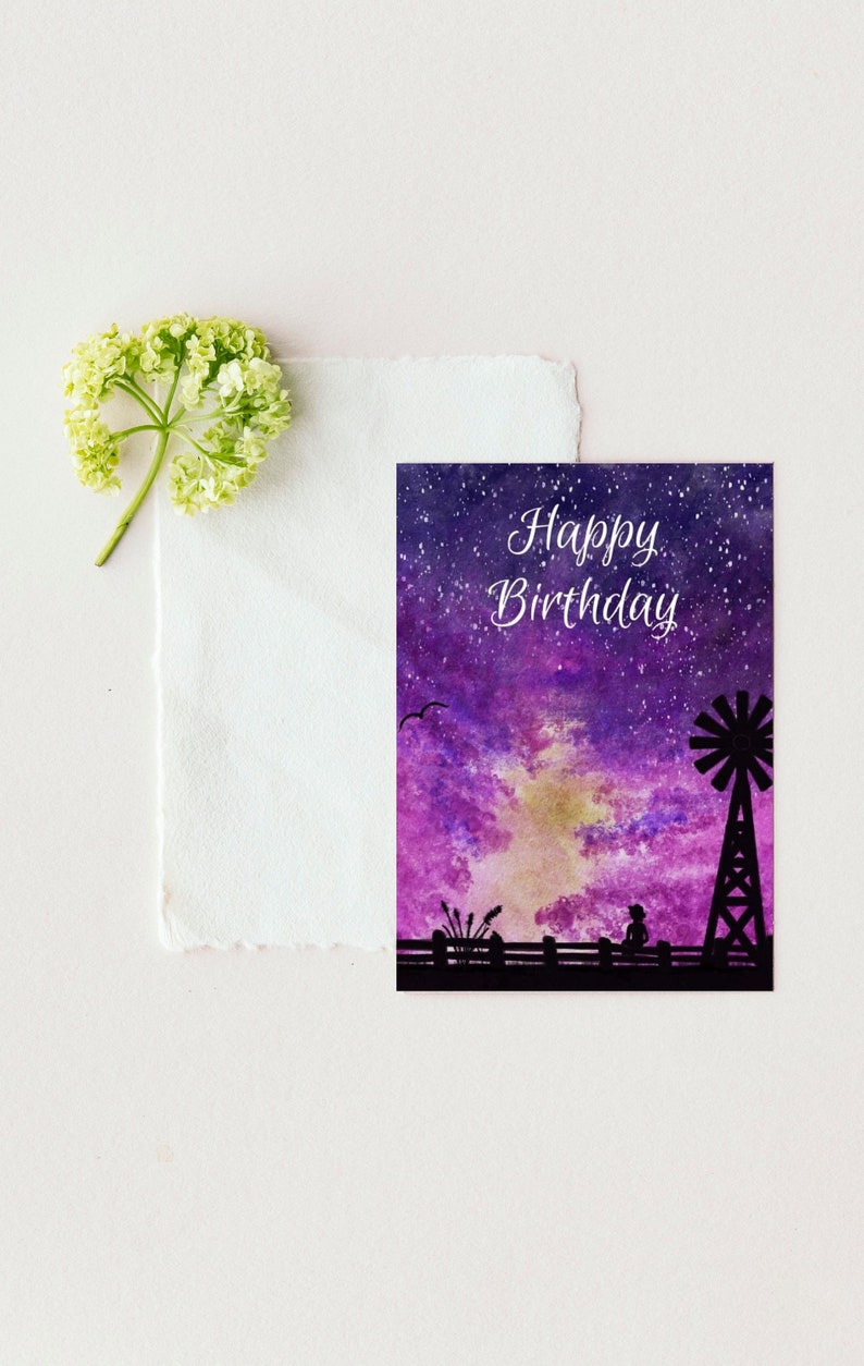 Birthday Card Digital Download, Instant Download Birthday Card, Galaxy ...