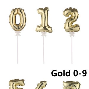 Mini Balloon Number Cake Topper - Etsy