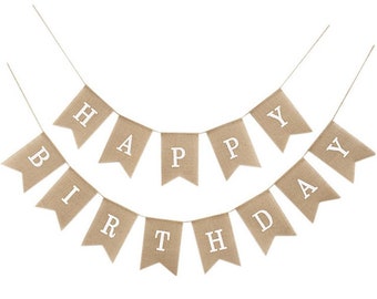 Neutral Boho Birthday Banner Printable Neutral Birthday - Etsy