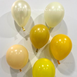Pastel Matte Yellow Balloon Mustard Peach Blush Honey Yellow Latex ...