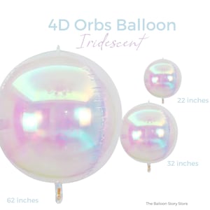 62inches, 32", 22" Round Foil Balloons Giant 4D Round Iridescent ...