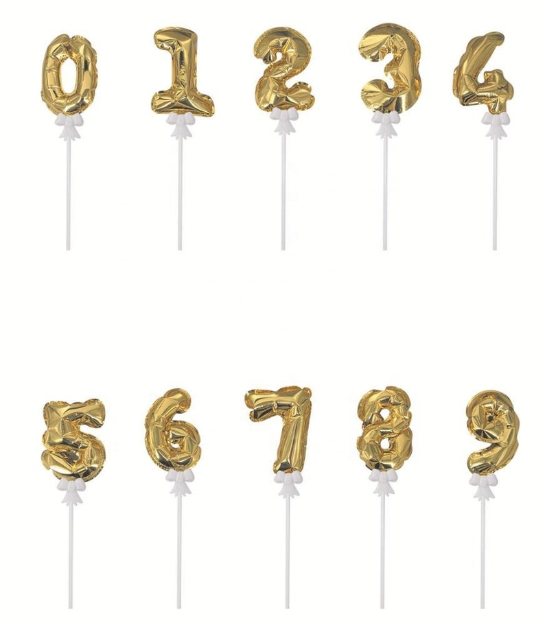 Mini Balloon Number Cake Topper - Etsy Canada