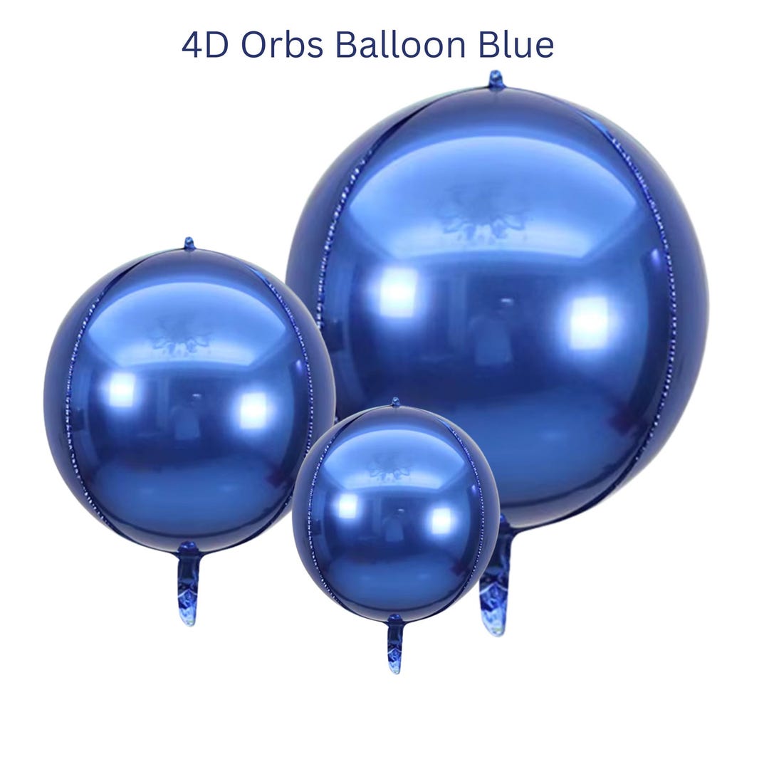 60" ,32" , 22" Giant Blue Round Balloon Huge Orbs Blue Balloon 4D Orbs ...